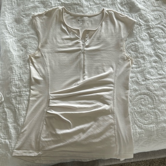 Athleta | Tops | Athleta Half Zip Ruched Tee | Poshmark
